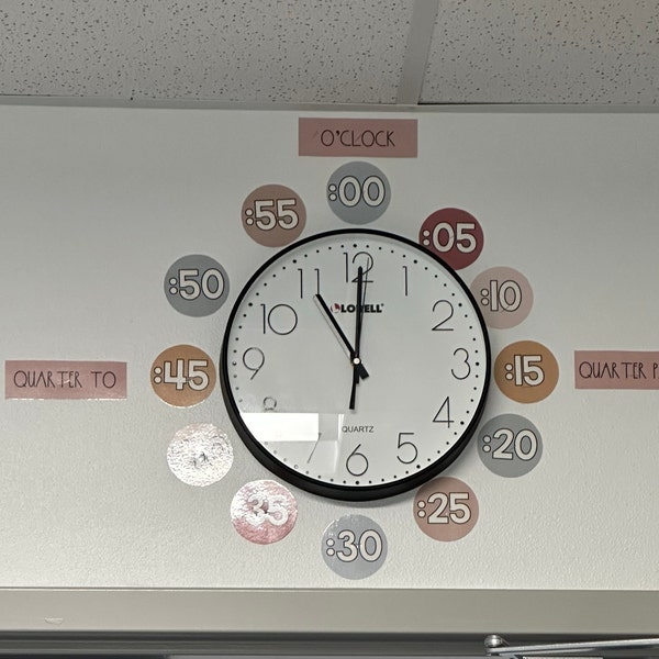 BOHO VIBES Clock Labels | Desert Neutral Classroom Decor - Etsy