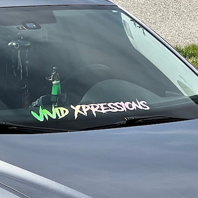 CUSTOM TEXT Vertical STACKED Windshield Vinyl Side Decal Sticker Truck ...