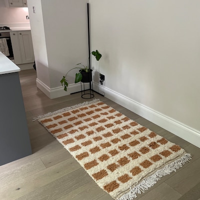 Checkered Rug Moroccan Rug Checkered Red Checkered Rug Handmade Rug ...