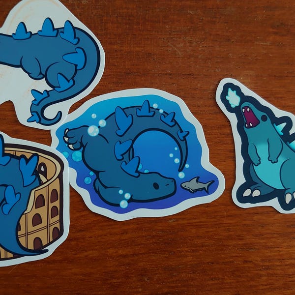 Godzilla Cute Stickers - Etsy