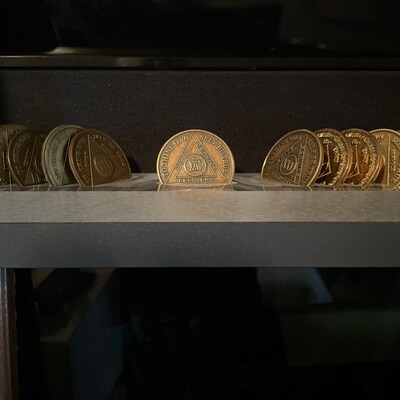 Sobriety Gift, Gift for Sponsor Sponsee, AA Chip Holder Tray, AA Coin ...