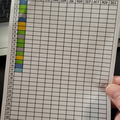 Basic Year Tracker 1 Large Year Tracker Sticker 6.43hx4.74w Perfect for ...