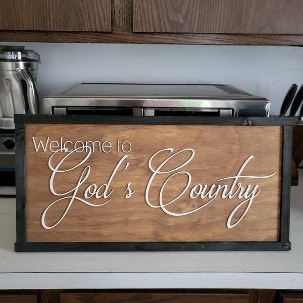 God's Country Entrance Sign Welcome Sign 3D Raised Entrance Sign Text ...