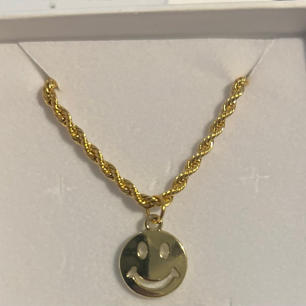 Smile Face Necklace, Smile Necklace, Face Jewelry, Water Resistant ...