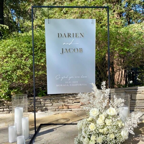 Sign Stand Welcome 5'x3' - Black Signage Stand - Wedding Sign Stand ...