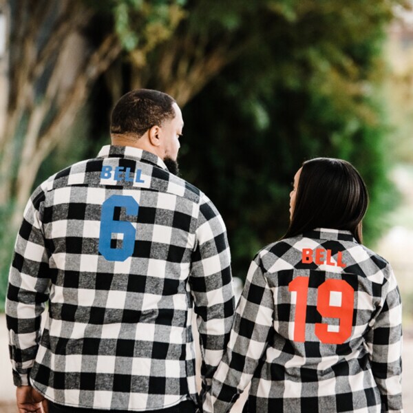 MR. and MRS. Flannels, Custom Flannel, Bride, Groom, Fall Wedding ...