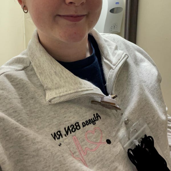 Monogram Nurse Quarter Zip Sweatshirt, Nurse Jacket, Gift for Nurses ...