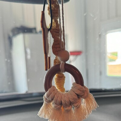 Macrame Car Coasters Set of 2 Round, Cute Car Accessories for Women ...