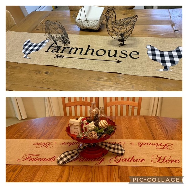 Burlap Table Runner With Ties - Wedding Runner Holiday Decorating Home ...