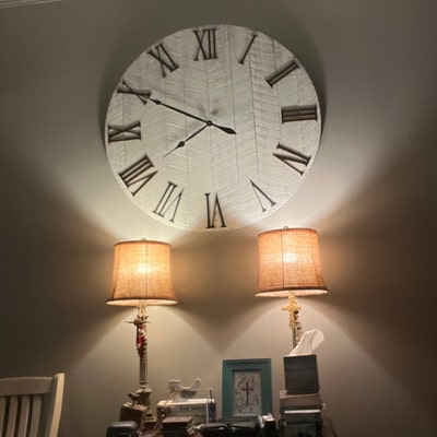 Large Wall Clock / 18 42 / Farmhouse Clock / Oversized Wall Clock - Etsy