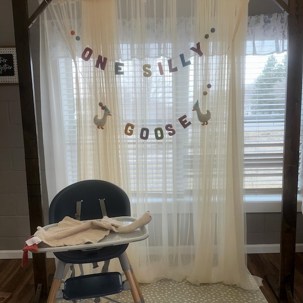 Goose Birthday Felt Banner, Pink Garland, Silly Little Goose, 1st ...