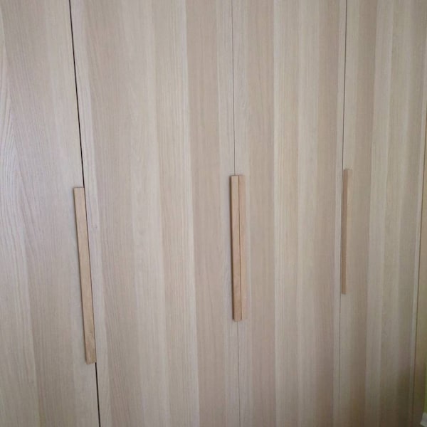 Long Oak Handle Cabinet Handle up Cycled Furniture Handle Kitchen ...