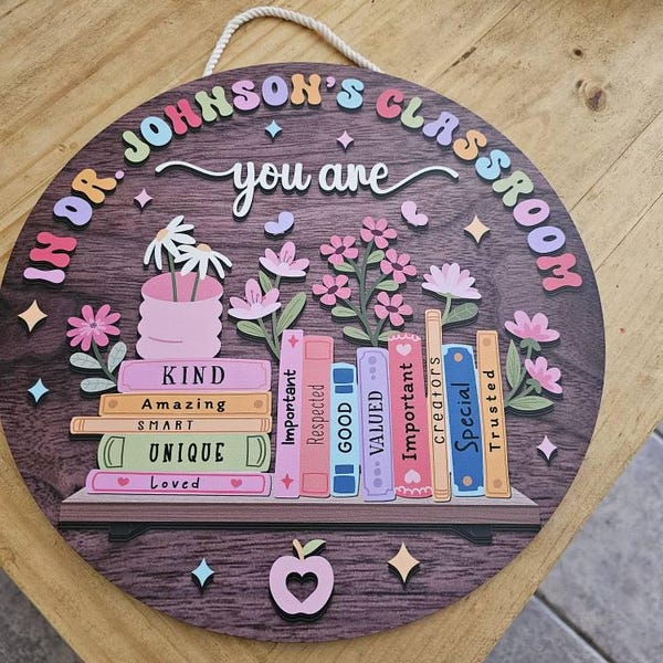 Custom Teacher Door Sign, Teacher Door Hanger, Classroom Decor, Teacher ...