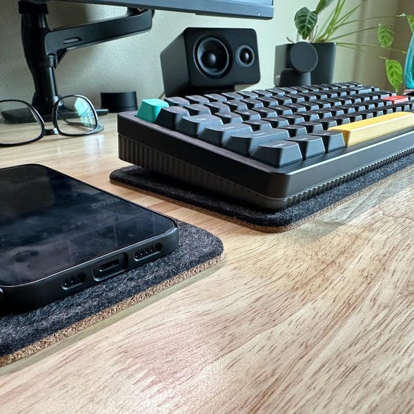 Wool Mousepad Wool Felt and Cork Mouse Pad, Antimicrobial Merino Wool ...