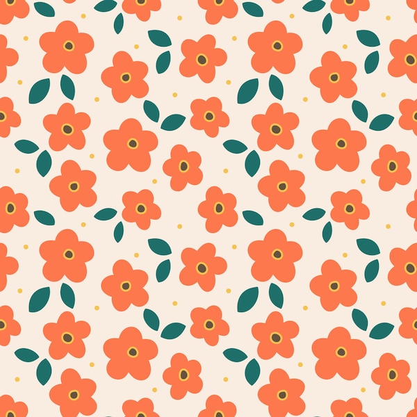 Floral Digital Papers, Seamless Pattern, Instant Download File, Flower ...