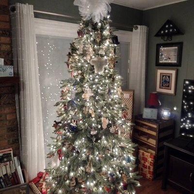 Deco Mesh Angel Tree Topper Ornament Silver Wreath Elegant - Etsy