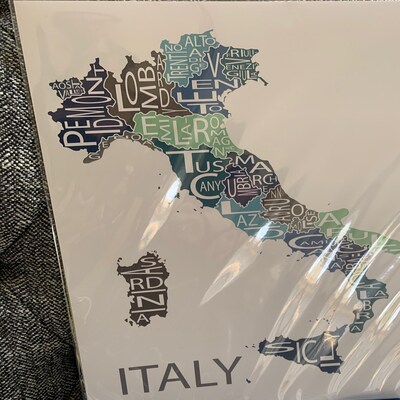Typographic Map of Italy Italian Republic Map - Etsy