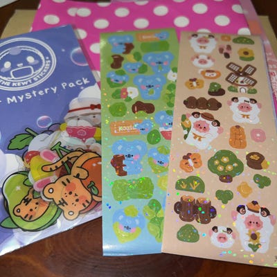 Cute Stickers, Clear Kawaii Stickers, Bunnies & Bears, Outline Stickers ...