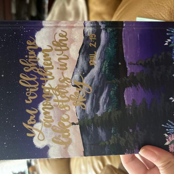 Hand Painted Holy Bible // Semi-custom // Iris Nightfall - Etsy