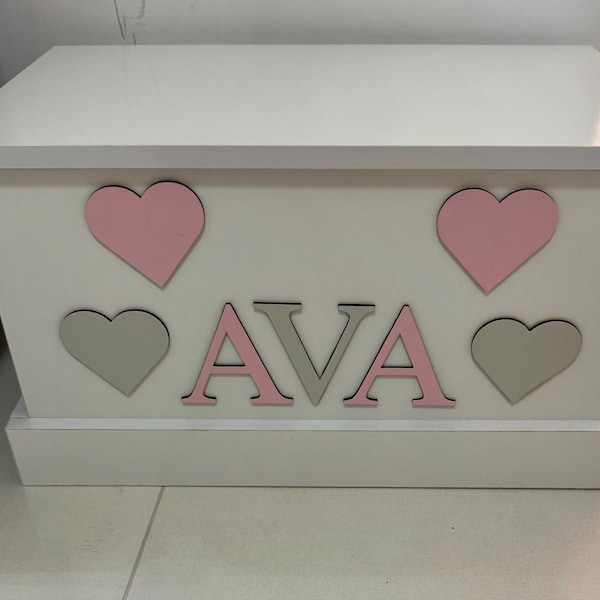 Wooden Toy Box Sign & Embellishments. Pastel Name. Bedroom Door Sign ...