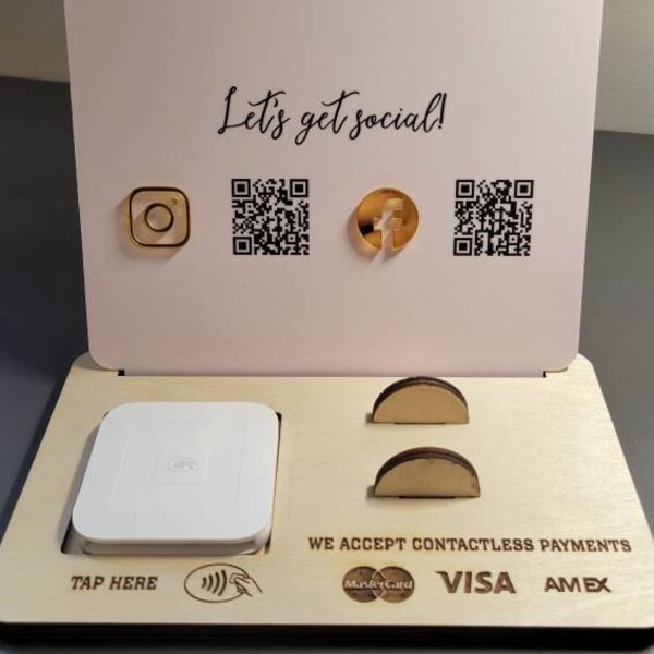 Custom Logo Social Media & Square Reader Holder Booth Display Market ...