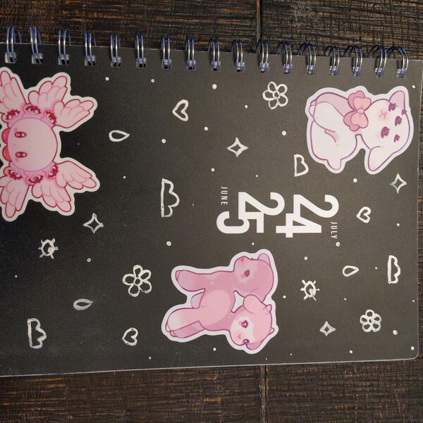 Multi-eyed Lamb Sticker Creepy Cute Pastel Stationary Waterproof Vinyl ...
