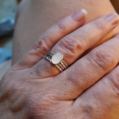 Silver Gold and Rose Gold Stackable Rings // Set of 3 Simple - Etsy