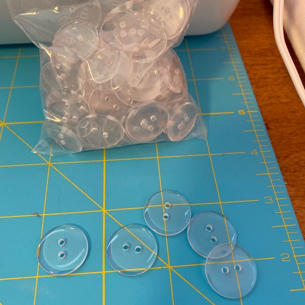 100 Transparent Resin Sewing Buttons 20mm, Scrapbooking Supplies - Etsy