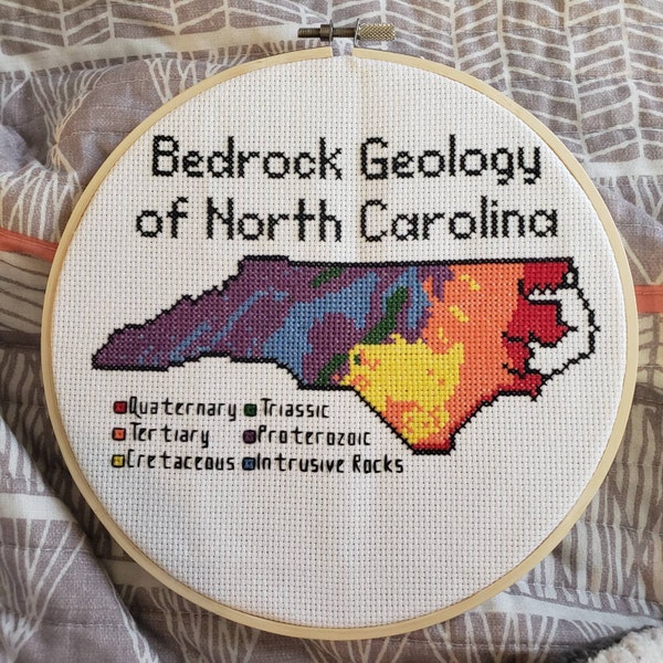 North Carolina Bedrock Geology Cross Stitch PDF Pattern Download - Etsy