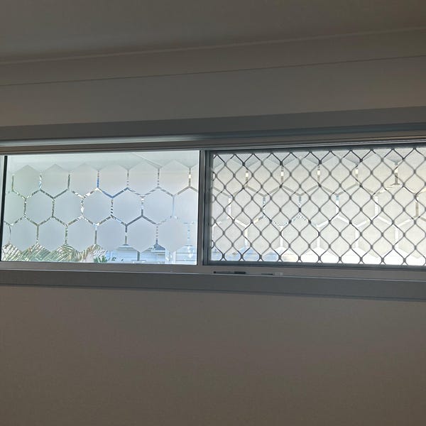 Honeycomb Frosted Window Film, Hexagon Window Decal, Geometric Etched ...