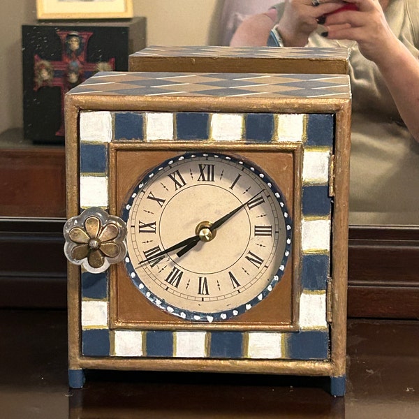 Large Craft Table Hand Painted. Whimsical , Harlequin Design . Custom ...