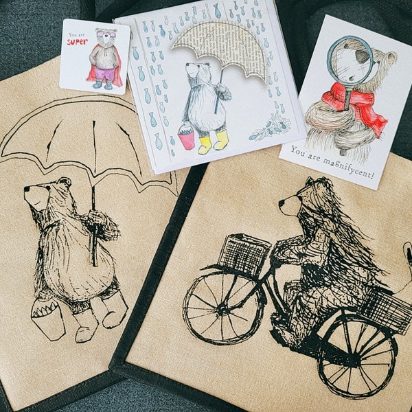 Raining Fish Greeting Card - Blank Inside- by Catherine Redgate BEAR ...