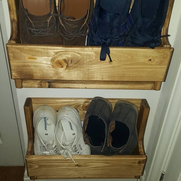 Handmade Upcycled Small Reclaimed Wooden Shoe Racks Rustic Vintage Shoe ...