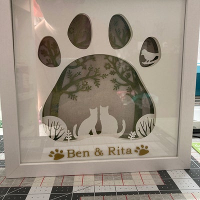 2,3,4 Cats Paw Shadow Box SVG, 3d Papercut SVG, Layered Paper Art ...