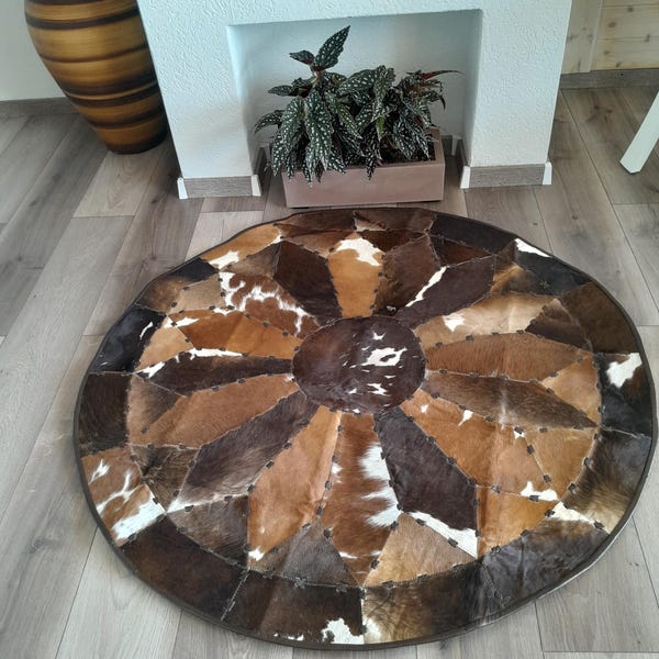 Natural Cowhide Patchwork Table Runner | Handmade Cowhide Table Runner ...