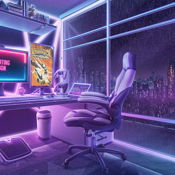 1 Animated Stream Decoration: Cyberpunk Microphones / Vtuber Accessory ...