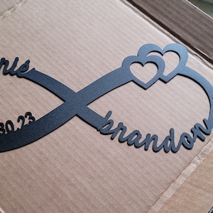 Personalized Wedding Gift for Couple Custom Infinity Sign Wedding Date ...