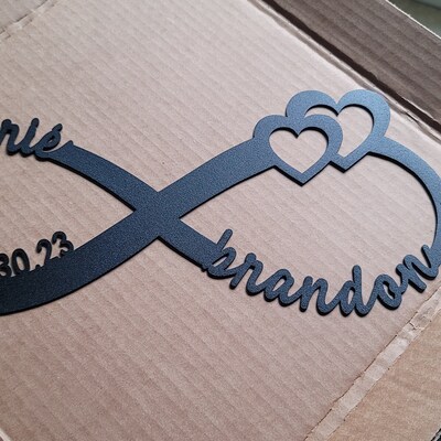 Personalized Wedding Gift for Couple Custom Infinity Sign Wedding Date ...