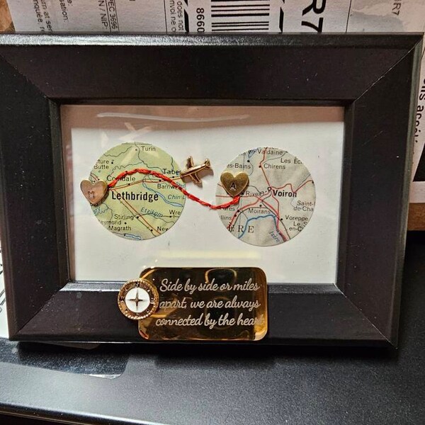 Long Distance Gift, Two Maps in One, Custom Map Gift, Maps in Frame ...