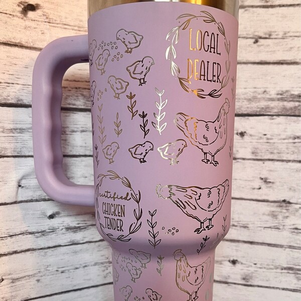 Hand Drawn Chicken Design Full 40 Oz Cup Wrap| Rooster| Chicks| Digital ...