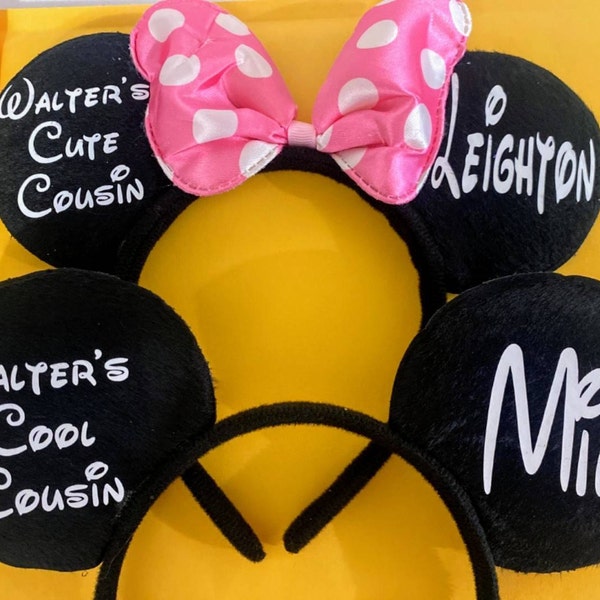 Personalized Minnie or Mickey Ears headband, Summit Bow, Cheer Bow, All ...
