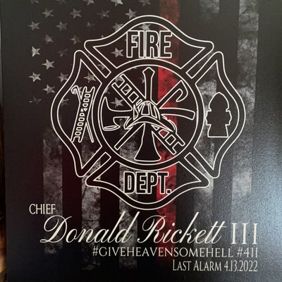 Firefighter Memorial Wood Sign Last Alarm Final Call Remembrance Gift ...