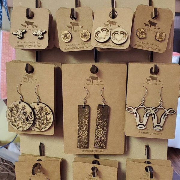 Buy Earring Display Stand, Laser Cut File, Two Different Size, Earring ...