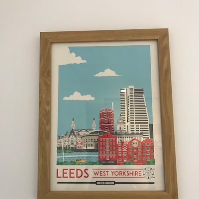 Leeds Print Leeds Poster Leeds Wall Art Print England Poster Travel ...