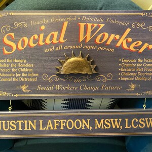 Social Worker Wood Sign With Optional Personalization - Etsy
