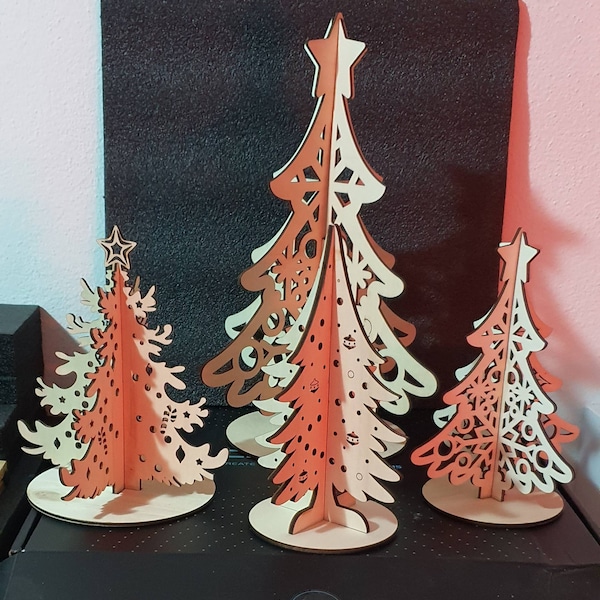 Christmas Tree Stands Laser Cut Bundle, Standing Christmas Trees 3D ...