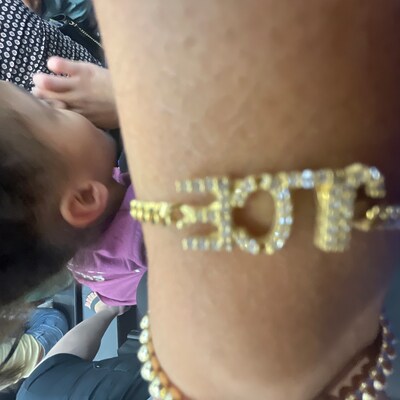 Dangling Letters Name Necklace Clear Stones Sterling Silver Women's ...