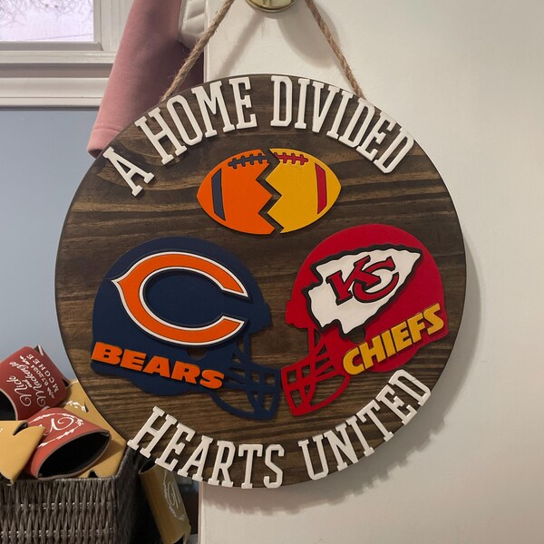 Home Divided Football Sign/home Divided Hearts United/personalized ...