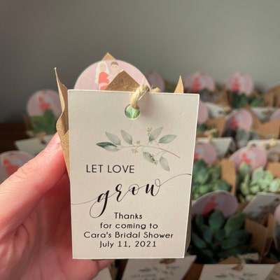 Let Love Grow Succulent Favor Tags Bridal Shower Editable Template ...