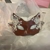 Tan Brown Fox Mask Leather & Silk Lace Wild Creature Mask Kitsune ...